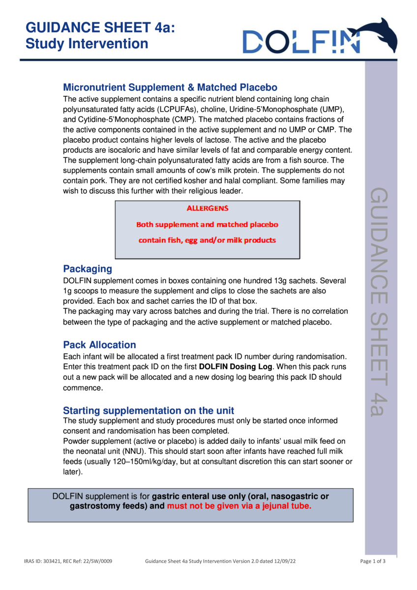 Guidance Sheets | DOLFIN | NPEU